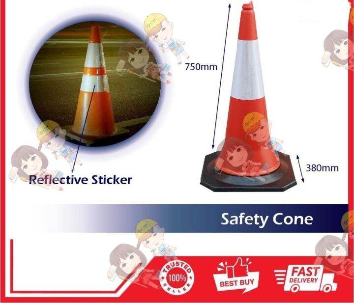 10pcs X Safety Traffic Cone Rubber Base - 30" SAFETY CONE (black base ...