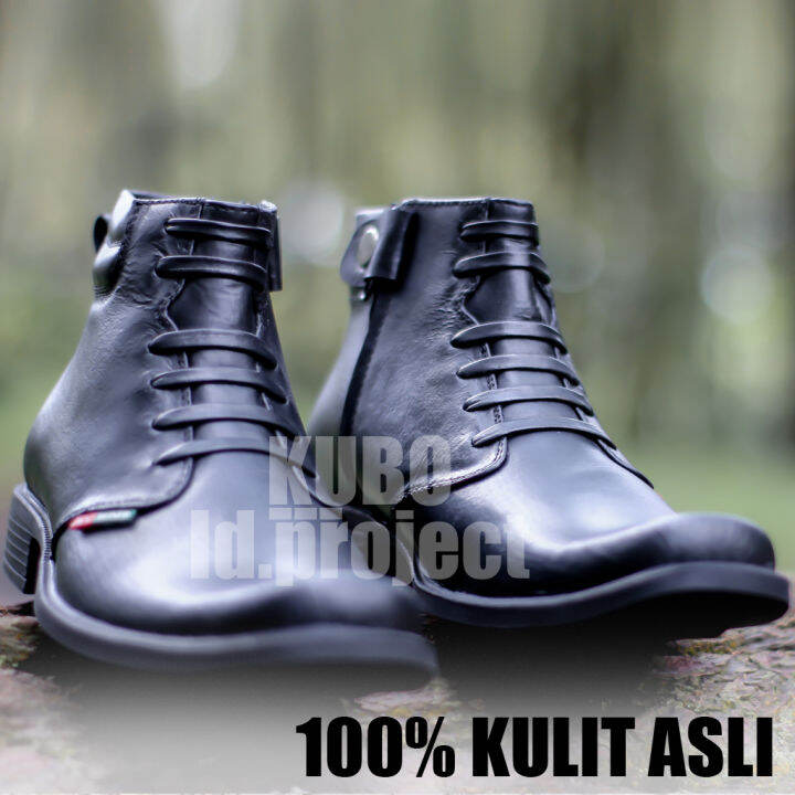 sepatu 005 BUSER pria kulit asli PDH/PENTOPEL/BOOT SAFETY/ keren ...