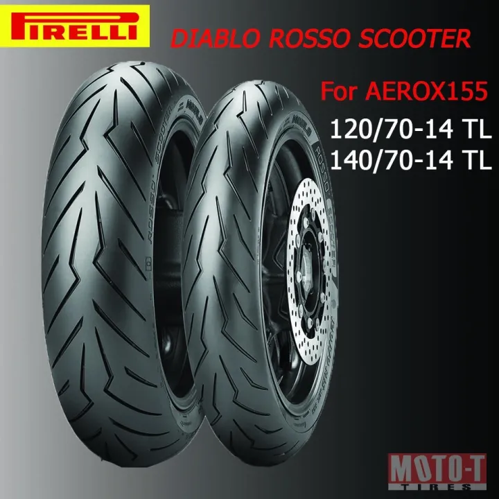 ยางมอเตอร์ไซค์ Aerox 155 ยี่ห้อ Pirelli Diablo Rosso Scooter | Lazada.co.th