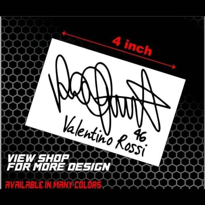valentino rossi signature sticker for motorcycle diecut waterproof ...