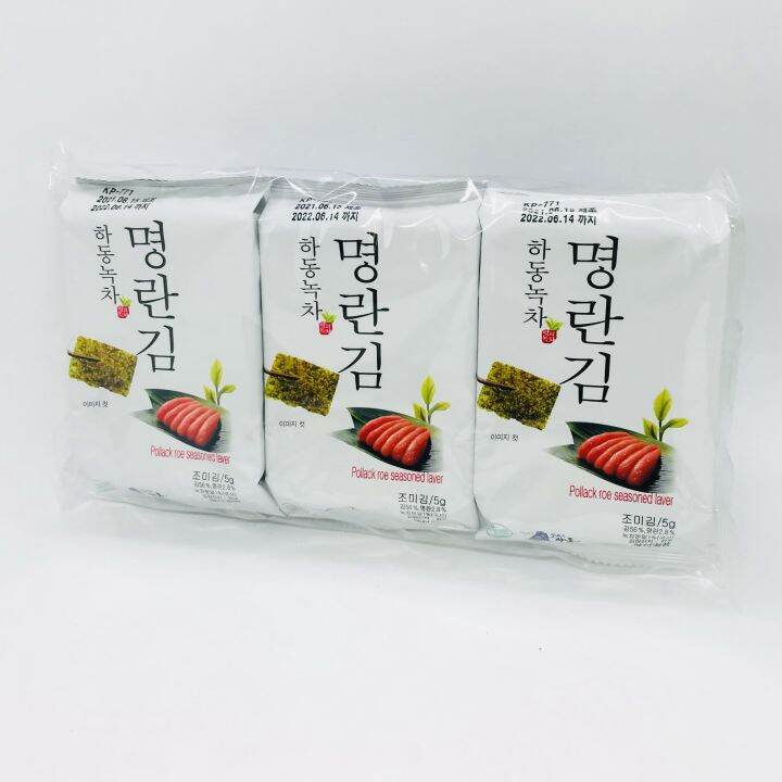 South Korea Mentaiko Crispy Seaweed Green Tea Pollack Roe ( 3 packs ...