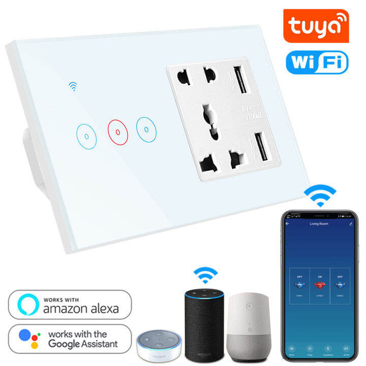 Smart Switch Tuya Wifi Wall Touch Switch Sensor On Off 110V-220V Wifi ...