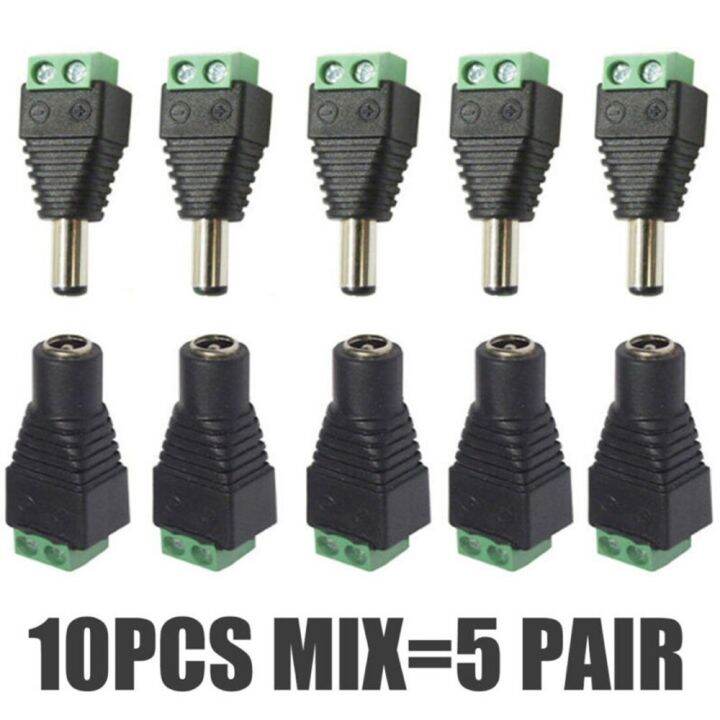 10x 5.5*2.1mm Male Female DC Power Plug Jack Socket Screw Terminal CCTV ...