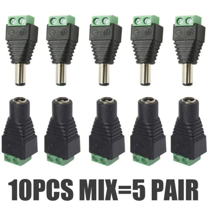 Toolstar 5pairs Male&Female DC 12V Power Plug Jack Socket Screw ...