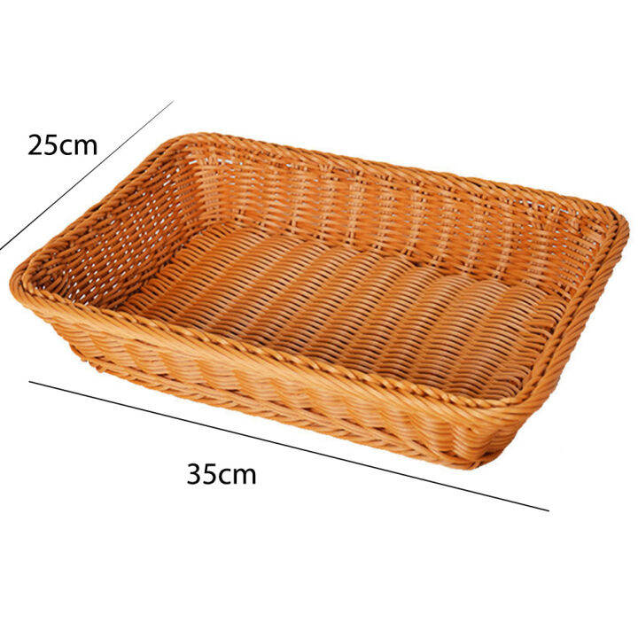 Home Zania Poly-Wicker Fruit Basket/Tray, Rectangle Shape Vegetables ...