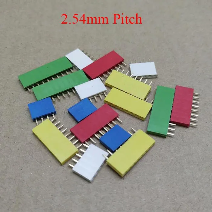 1x5 1x5 Pin 5P 2.54mm Pitch Red Black Yellow Green Blue White Female Connector Socket Single Row ...