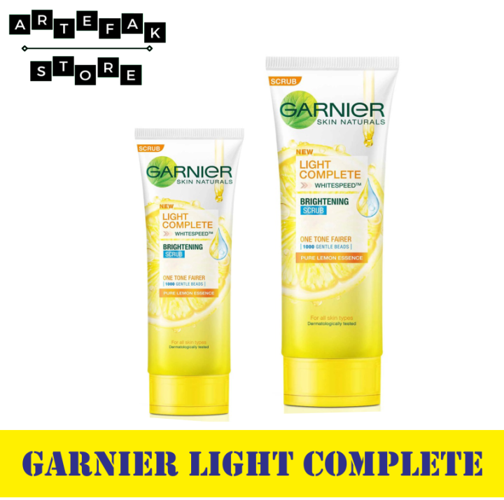 GARNIER PENCUCI MUKA LIGHT COMPLETE BRIGHTENING SCRUB 50/100ML | Lazada ...