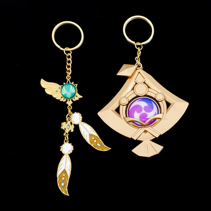 【CW】Game Genshin Impact Vision Double-sided Luminous Keychain Mondstadt ...