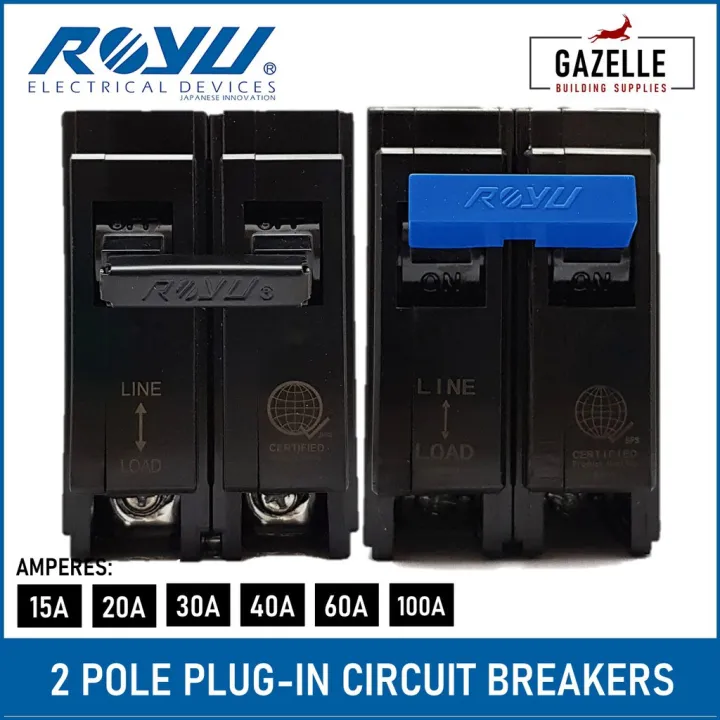Royu 2 Pole Plug In Circuit Breaker - 15A - 100A⚘ | Lazada PH