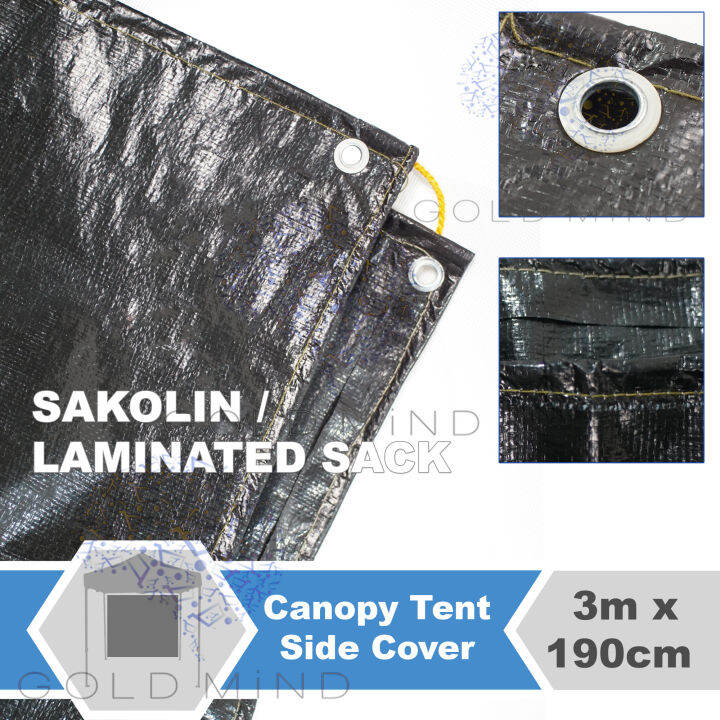 3x1.9m Retractable Gazebo Tent Canopy Side Cover Only LAMINATED SACK ...