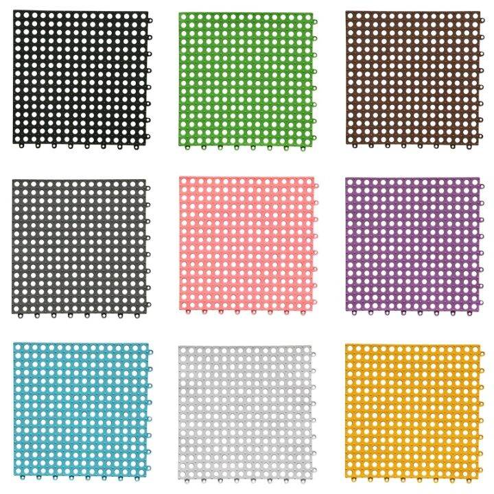 PVC Bath Mat Interlocking Non Slip Drainage Floor Tiles Shower Floor ...