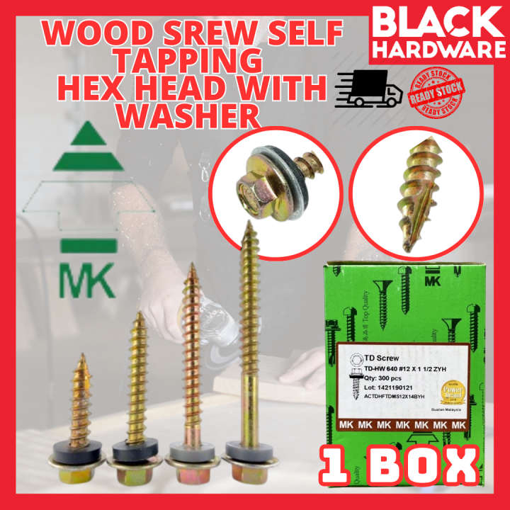 Black Hardware MK Screw Kayu Skru Kayu Skru Bumbung Atap Skru Zink Self ...
