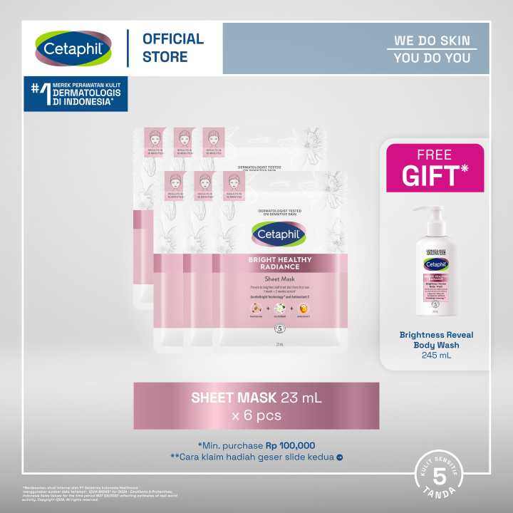 Cetaphil Bright Healthy Radiance Instant Radiance Mask 23ml x 6pcs ...