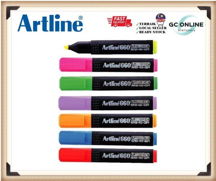Artline 660 Highlighter Pen EK-660 Fluorescent Colour | Lazada