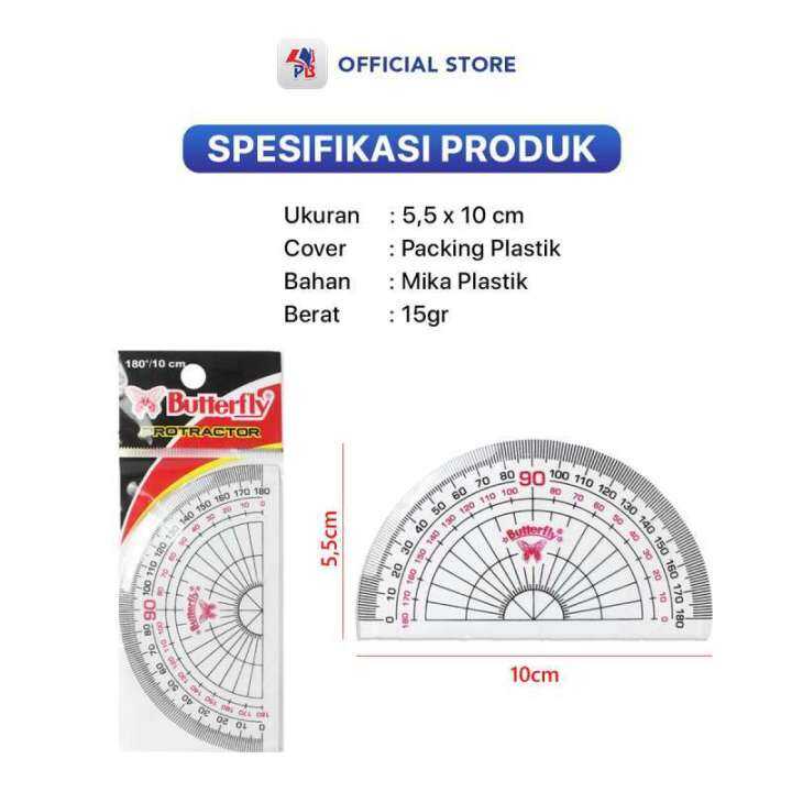 Busur 180 Derajat Transparant / Bening Butterfly (10cm) | Lazada Indonesia