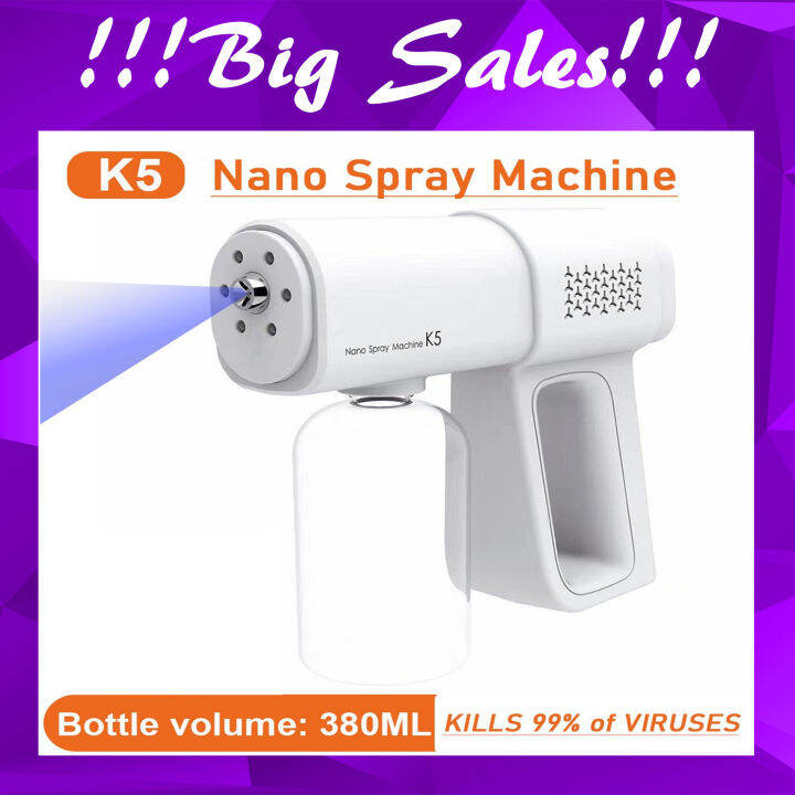 Ready Stock Genuine Nano Spray Gun K5 Wireless Nano Atomizer spray Disinfection spray Gun ...