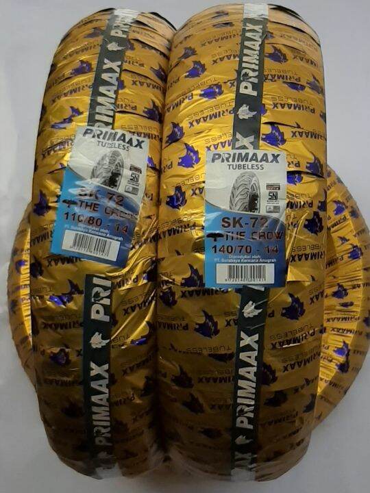 PRIMAAX TIRE SET 110/80/14 AND 140/70/14 THE CROW TUBELESS | Lazada PH