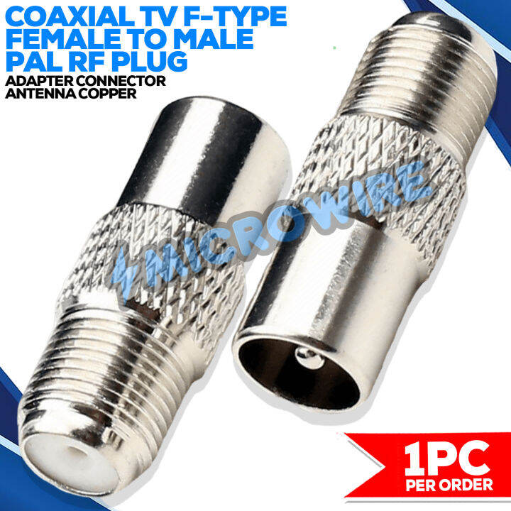 Coaxial TV F-Type Female To Male PAL RF Plug Adapter Connector Antenna ...