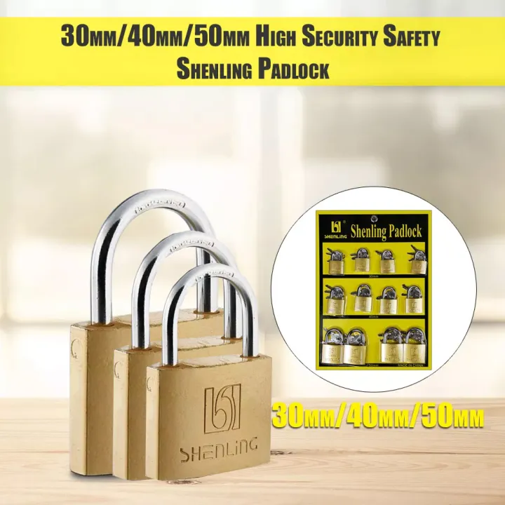 30mm/40mm/50mm High Security Safety Shenling Padlock with keys | Lazada PH