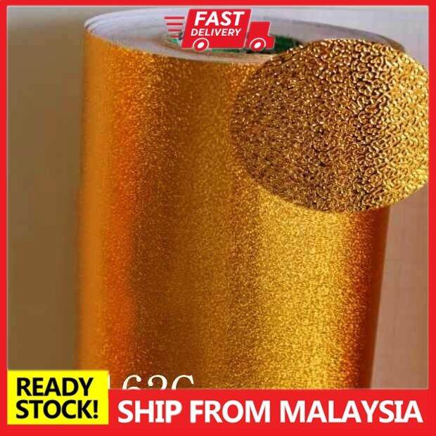 Gold Foil WallPaper Waterproof PVC Sticker Covering Emas Stickers | Lazada