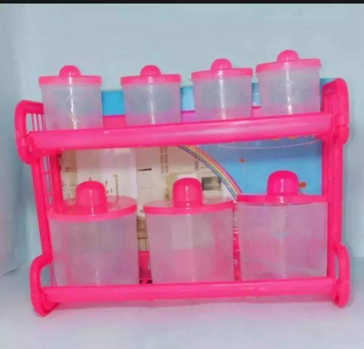 rak tempat garam gula plastik set / kitchen set doremi / tempat bumbu ...