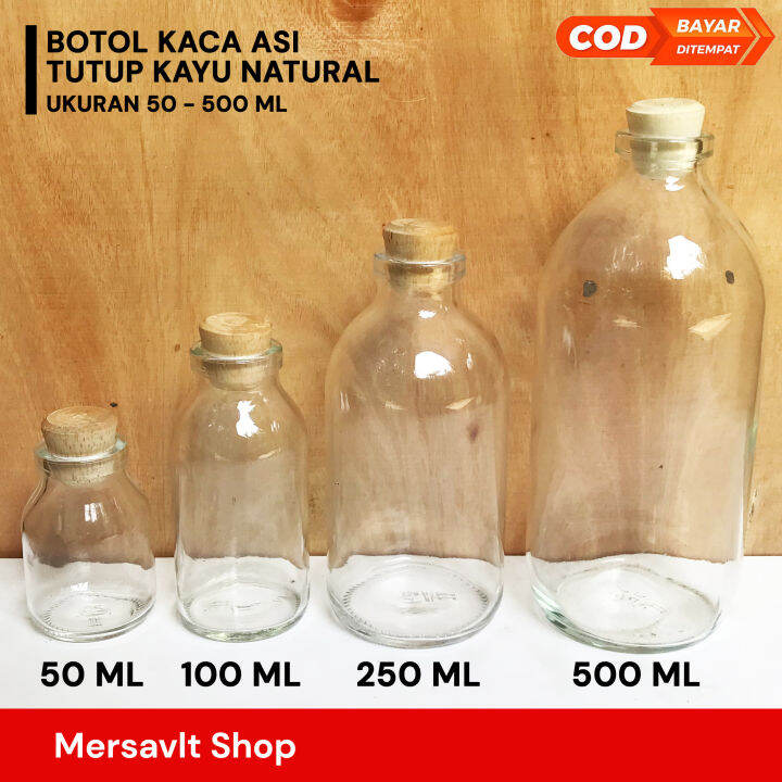 Botol Kaca ASI Tutup Kayu Natural - Botol Infus / Botol Bayi 100ml ...
