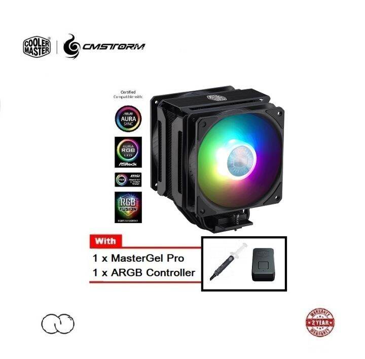 Cooler Master MASTERAIR MA612 STEALTH ARGB CPU Cooler Fan / AMD Ryzen AM4 / INTEL CPU AIR Cooler ...