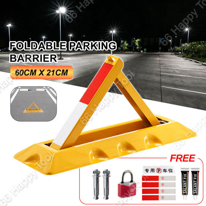 Foldable Parking Barrier Anti Theft Car Park Position Lock Triangle ...