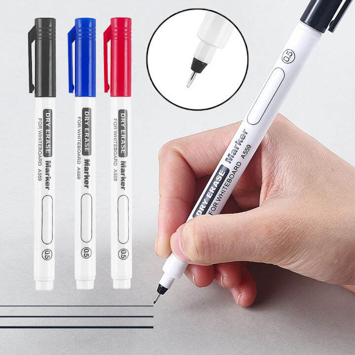 3-Color Erasable Whiteboard Pen Ultra-Thin 0.5/0.7/1.0mm Waterproof ...
