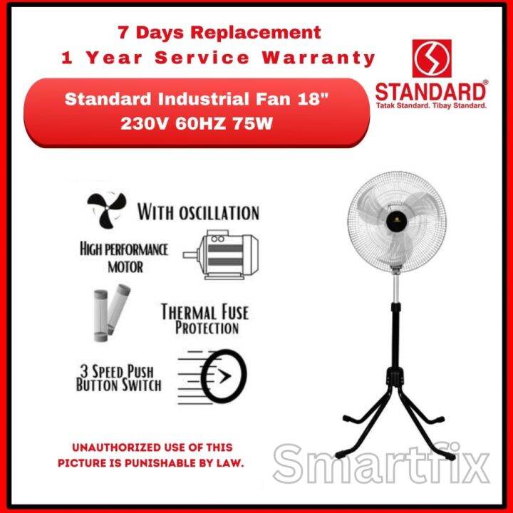 Standard Electric Fan Industrial Fan SHF 18 with 1 Year Warranty ...