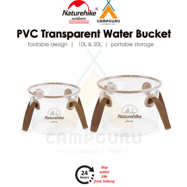 Naturehike PVC Transparent Foldable Water Bucket 10L 20L Camping ...