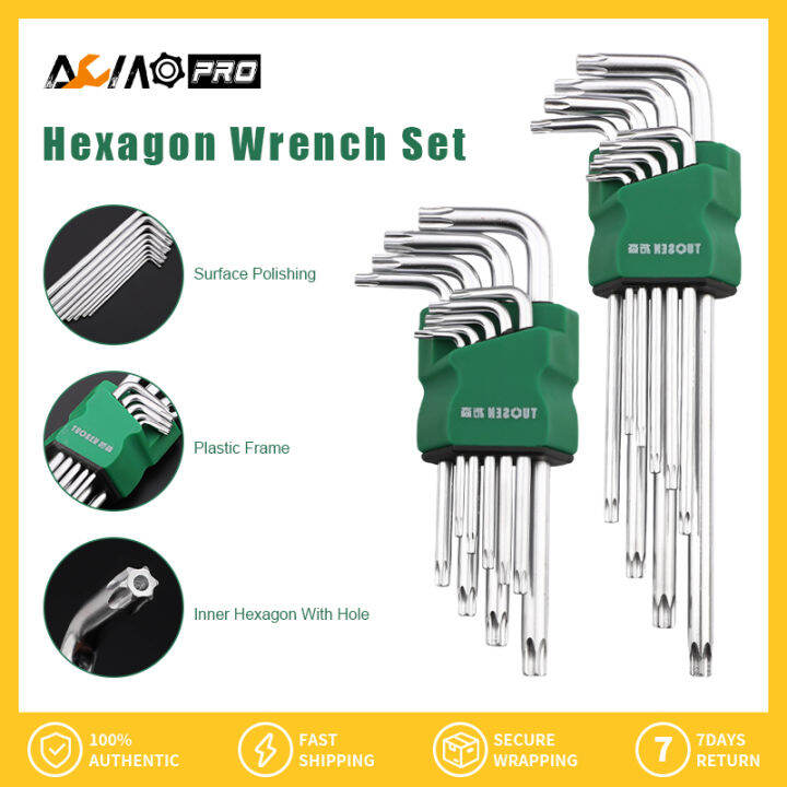 AumoPro Hardware Tools 9-piece Plum Hexagonal Wrench Set Flower Type ...