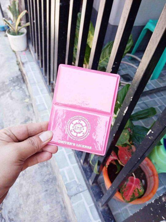driver license holder/pvc/safety protector/drivers jacket (pink ...
