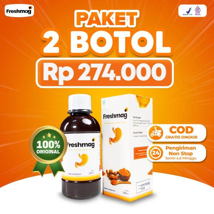 PAKET 2 BOTOL - Freshmag Original Madu Mengatasi Maag Kronis / GERD ...