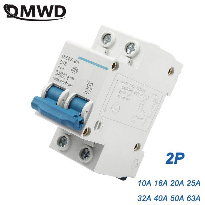 DZ47-63 6A 10A 16A 2P AC 230V Or 400V 20A 25A 32A 40A 50A 63A Mini Circuit Breaker MCB Cutout ...
