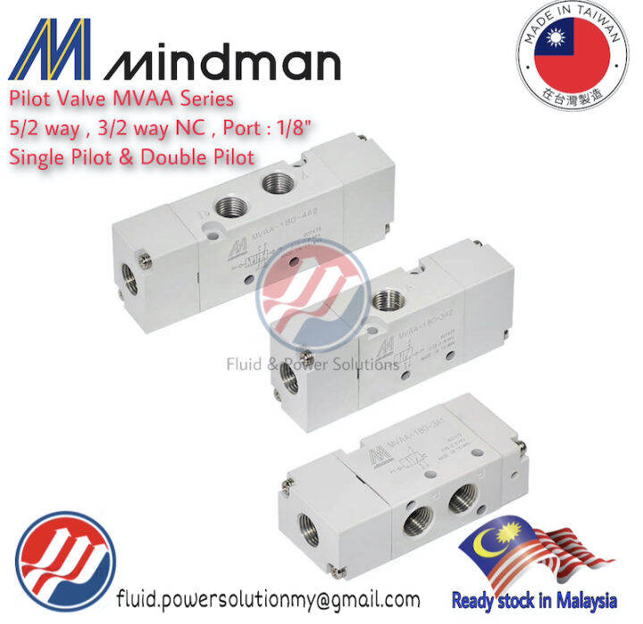 Mindman Air Pilot valve MVAA-180 Series Port : 1/8" , 3/2 way and 5 ...