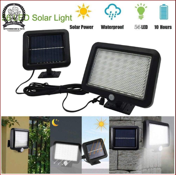 Outdoor and indoor use solar motion sensor light with removable solar ...