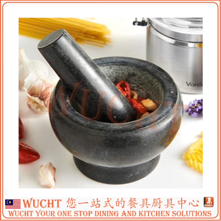 【WUCHT】18cm Pounder Stone Pounder Stone Mortar Granite Pounder Black ...