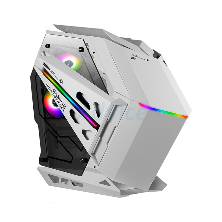 mATX CASE (NP) TSUNAMI PROTECTOR MECHA WW (WHITE,ABLAZE ARGB FAN*2 ...