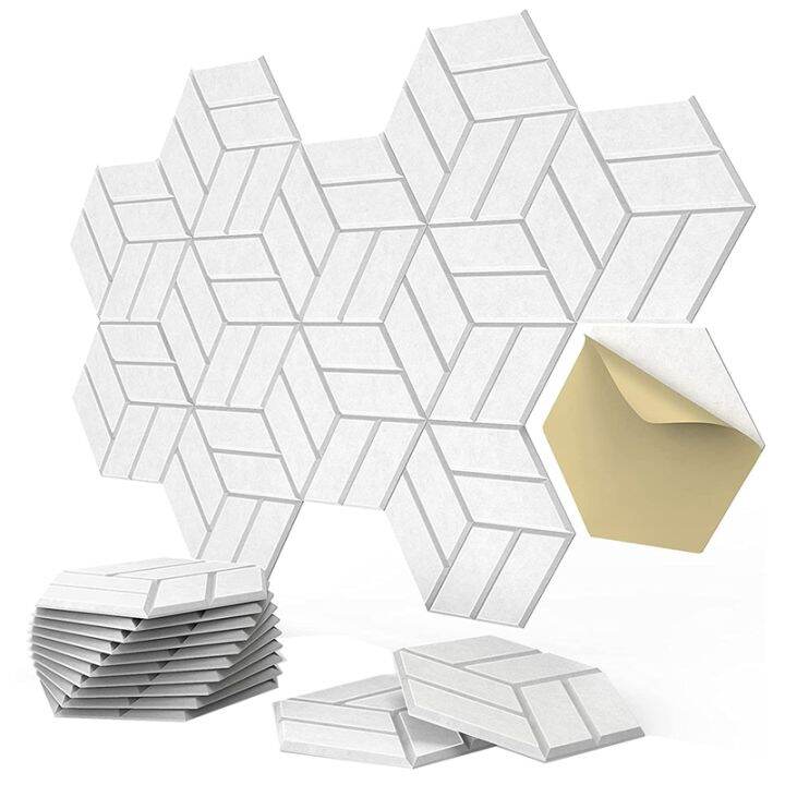 20 Pack Self-Adhesive Acoustic Panels, Hexagon Pattern Sound Proof Foam ...