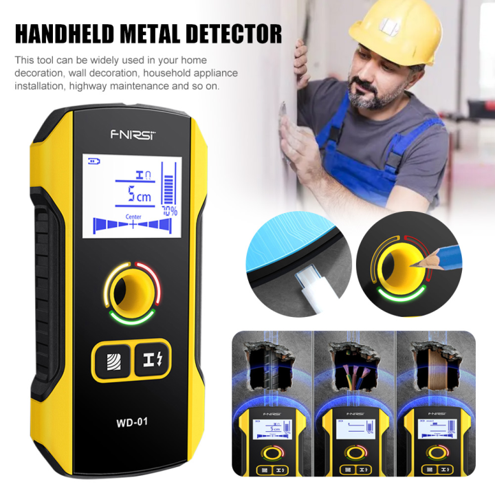 CODs Handheld Metal Detector Wall Scanner With Positioning Hole Wooden ...