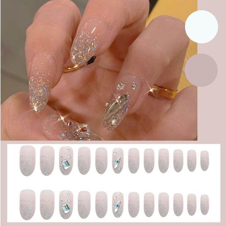 Y2K2 เกาหลี ถอดออกได้ โลงศพยาว ผีเสื้อออโรร่า พร้อมกาวติดเล็บ ตกแต่งเล็บ พลอยเทียม กุทัณฑ์ เล็บ ...