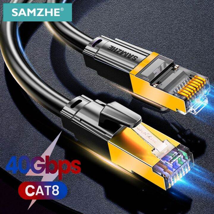 Samzhe Cat8 Ethernet Cable SFTP 40Gbps Super Speed RJ45 Network Cable ...