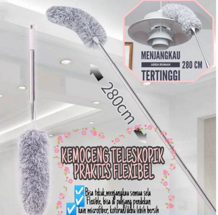 Kemoceng Teleskopik 2.8 METER /Bulu Microfiber Gagang Panjang ...
