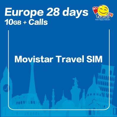 Europe Movistar Prepaid SIM 10(EU)/30GB (Spain) 28 days with free calls and SMS | Lazada PH