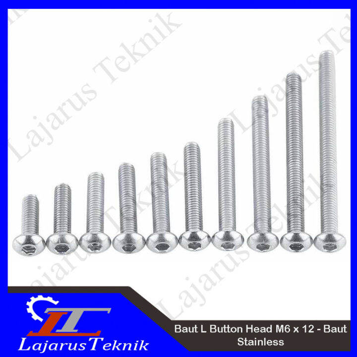 Baut L Button Head M6 x 12 - Baut Stainless | Lazada Indonesia