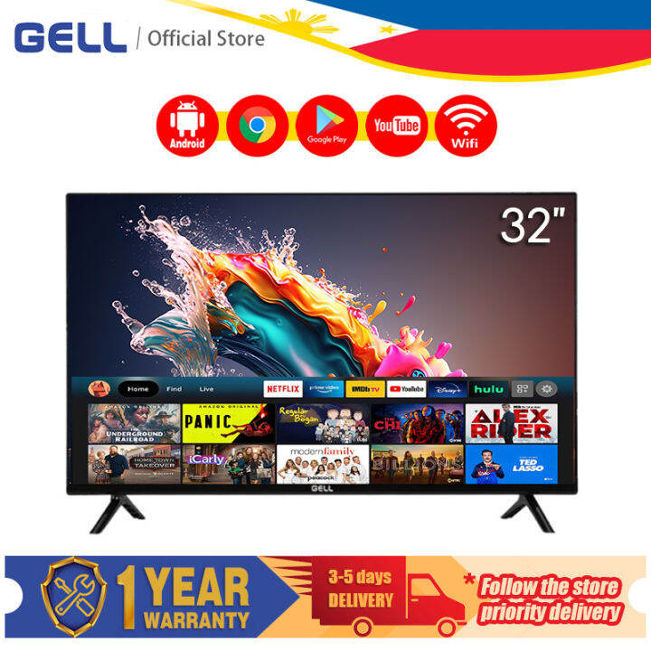 GELL 32 Inch SMART LED TV Slim Wifi Screen Mirroring Cast Frameless Flat screen Yotube evision ...