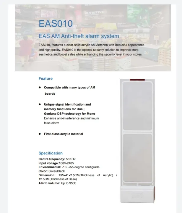Tiang Panel EAS sensor sistem Alarm Security AM System Acrylic 58 KHZ ...