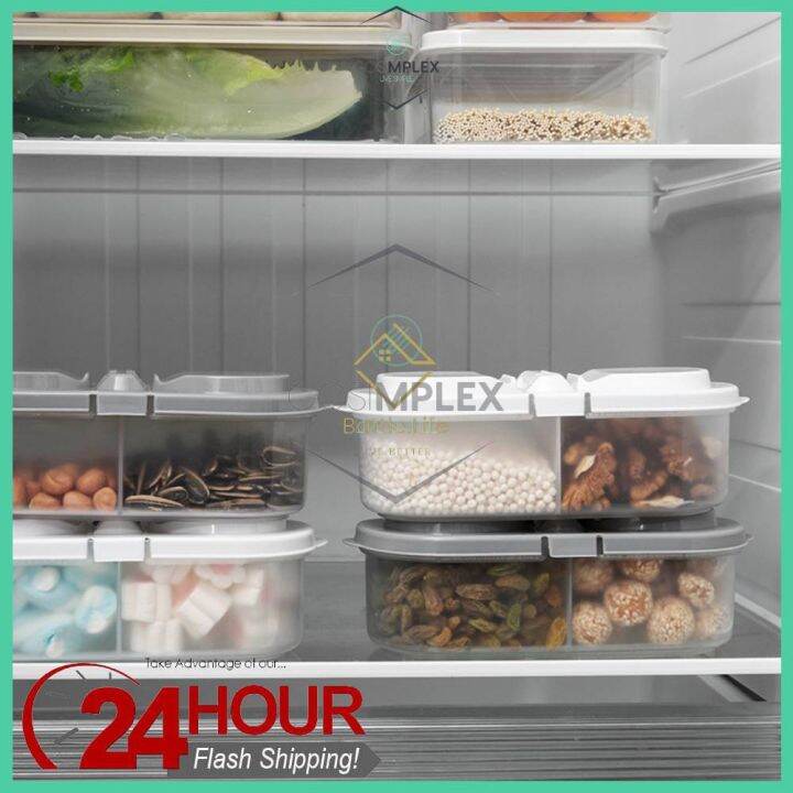 GoSimplex Double Grid Freezer Food Storage Containers Stackable Plastic ...