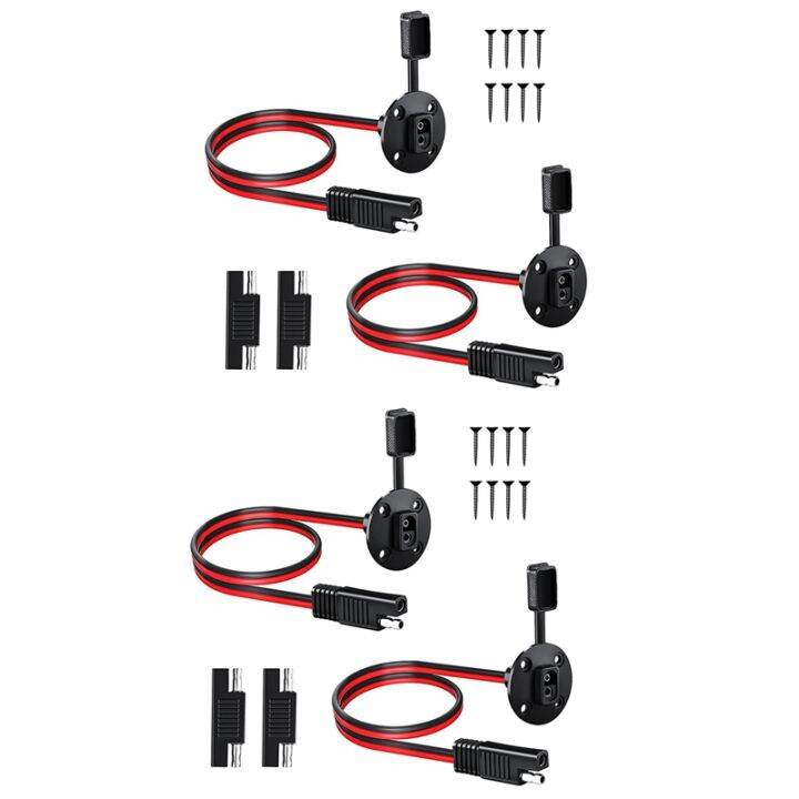 2X SAE Power Socket Side Wall Port Solar Panel Flush Mount Connector ...